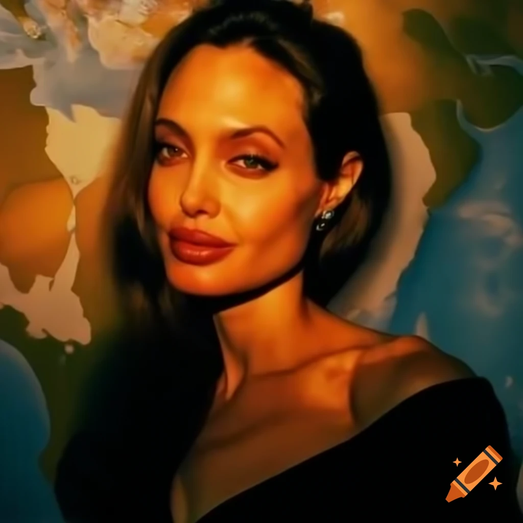 Angelina Jolie standing in front of global map reflecting humanitarian ...