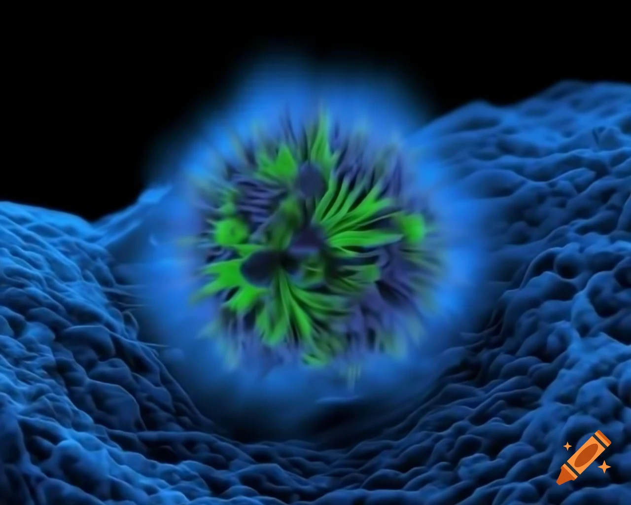 Hyperrealistic 3D render of genetics using electron microscope on Craiyon