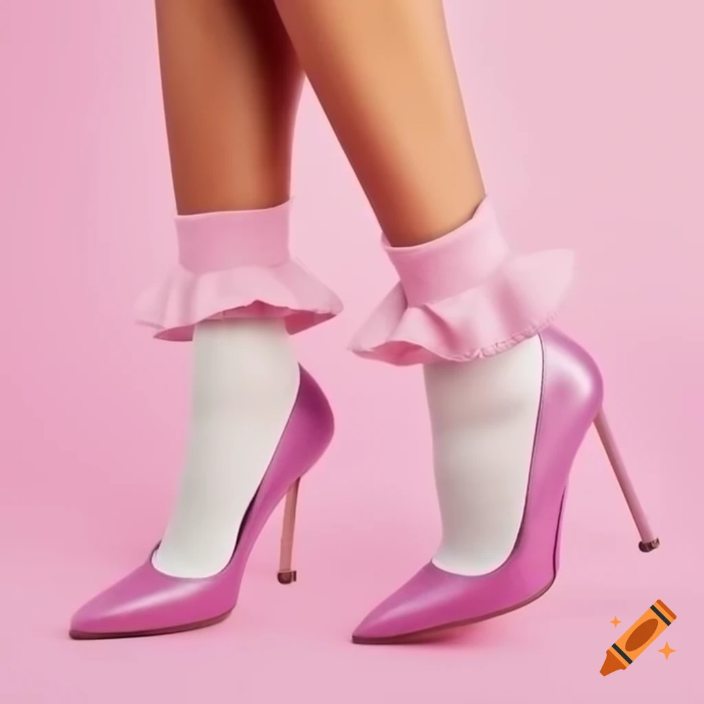 Marilyn Monroe styled in ruffle socks and classic stiletto heels on Craiyon