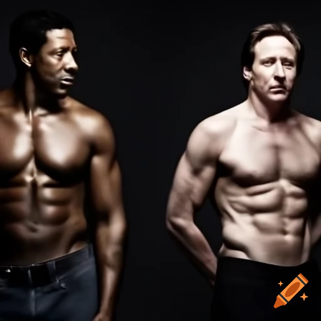 Denzel Washington and David Duchovny showcasing their athletic physique ...