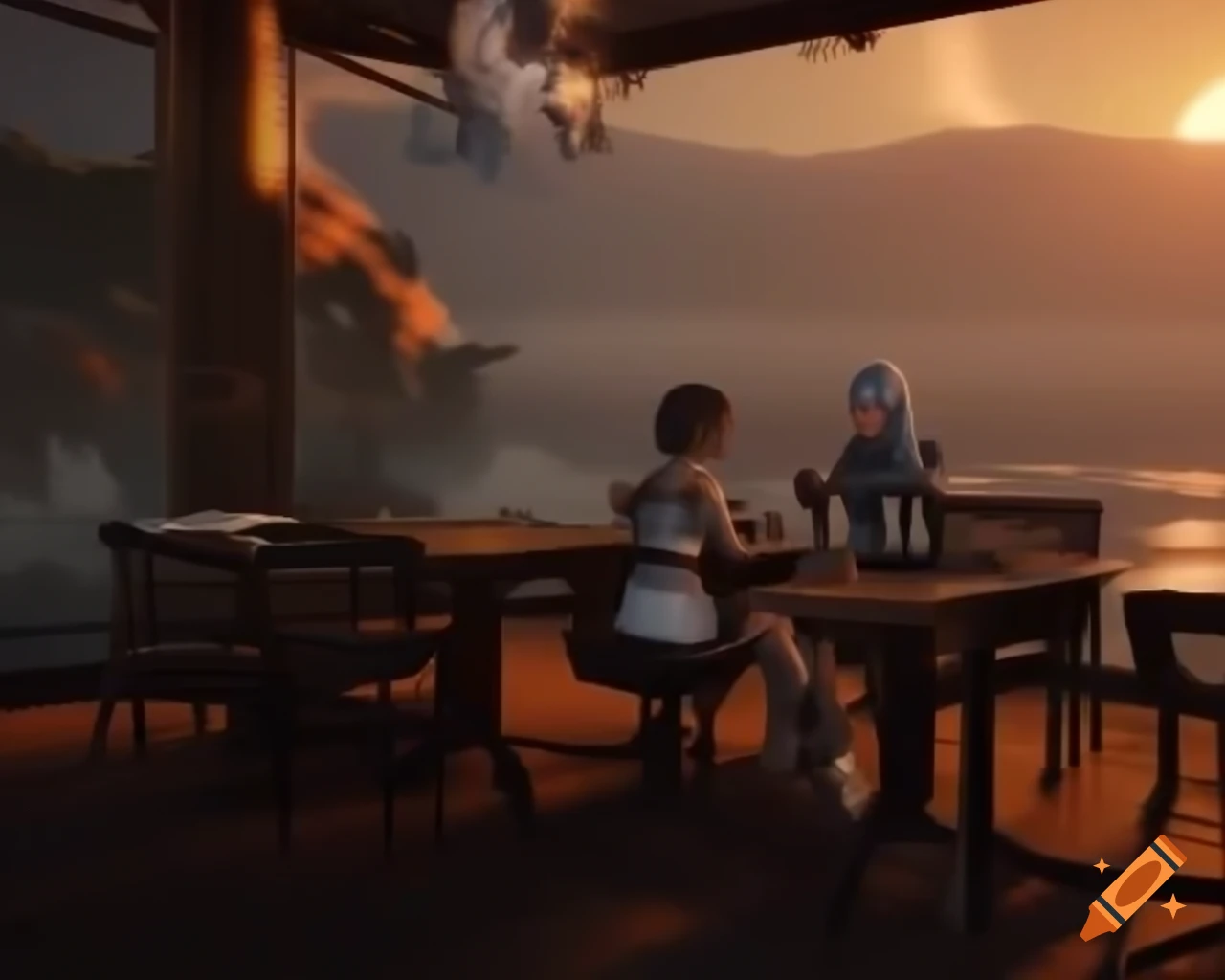 Final Fantasy X HD remake featuring Lady Yuna at an outdoor restaurant ...