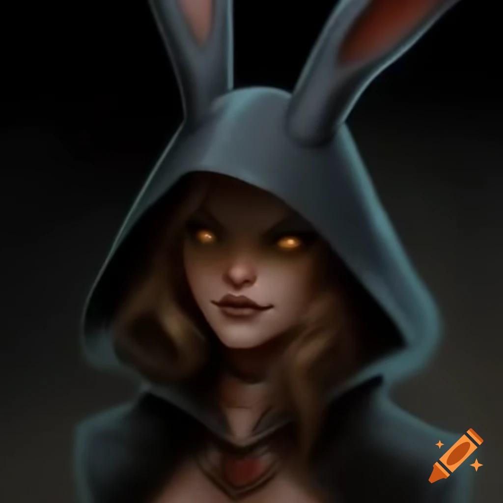 Dark female rabbit rogue character from Dungeons and Dragons on Craiyon