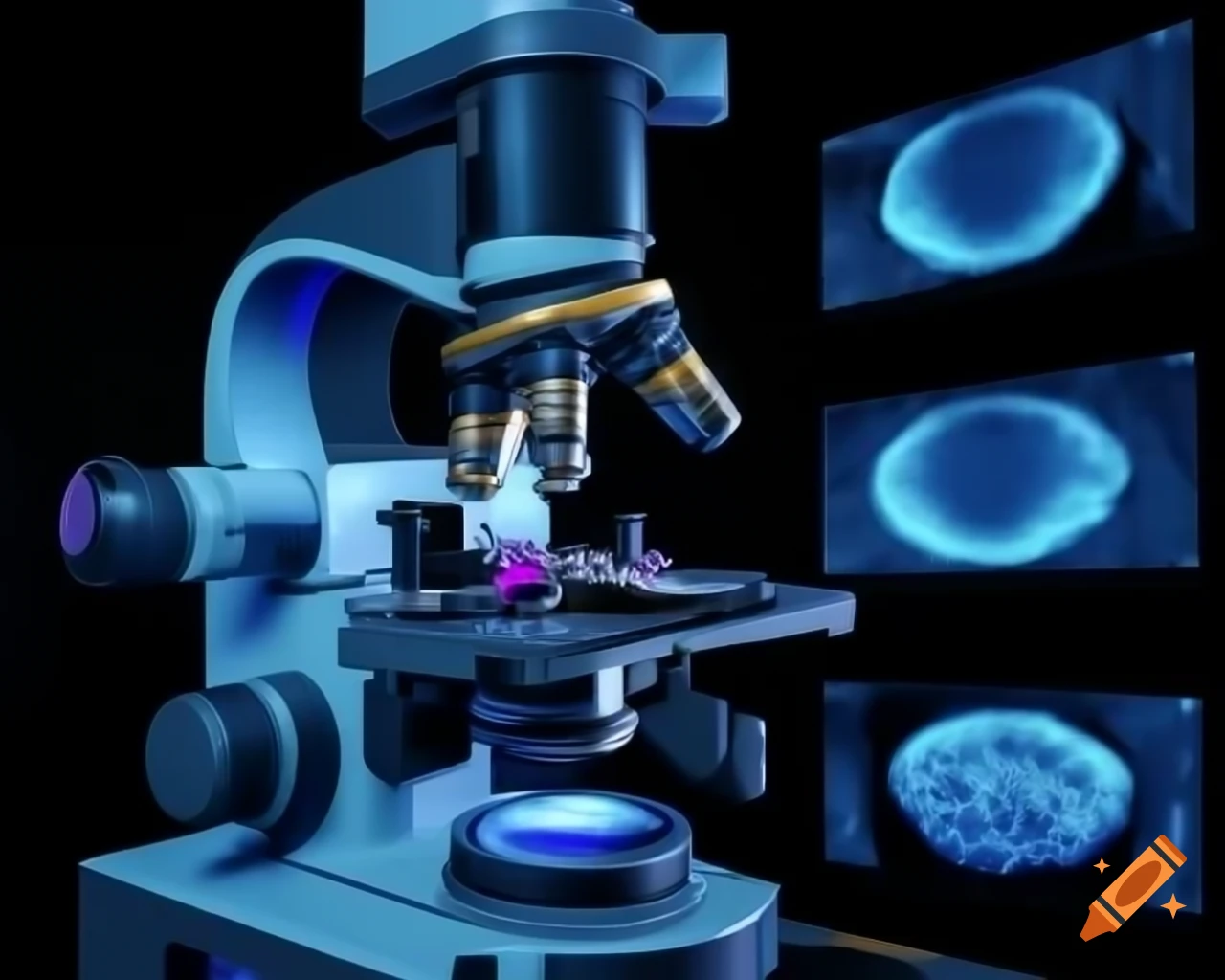 3D electron microscope scan of genetic material with hyperrealistic ...