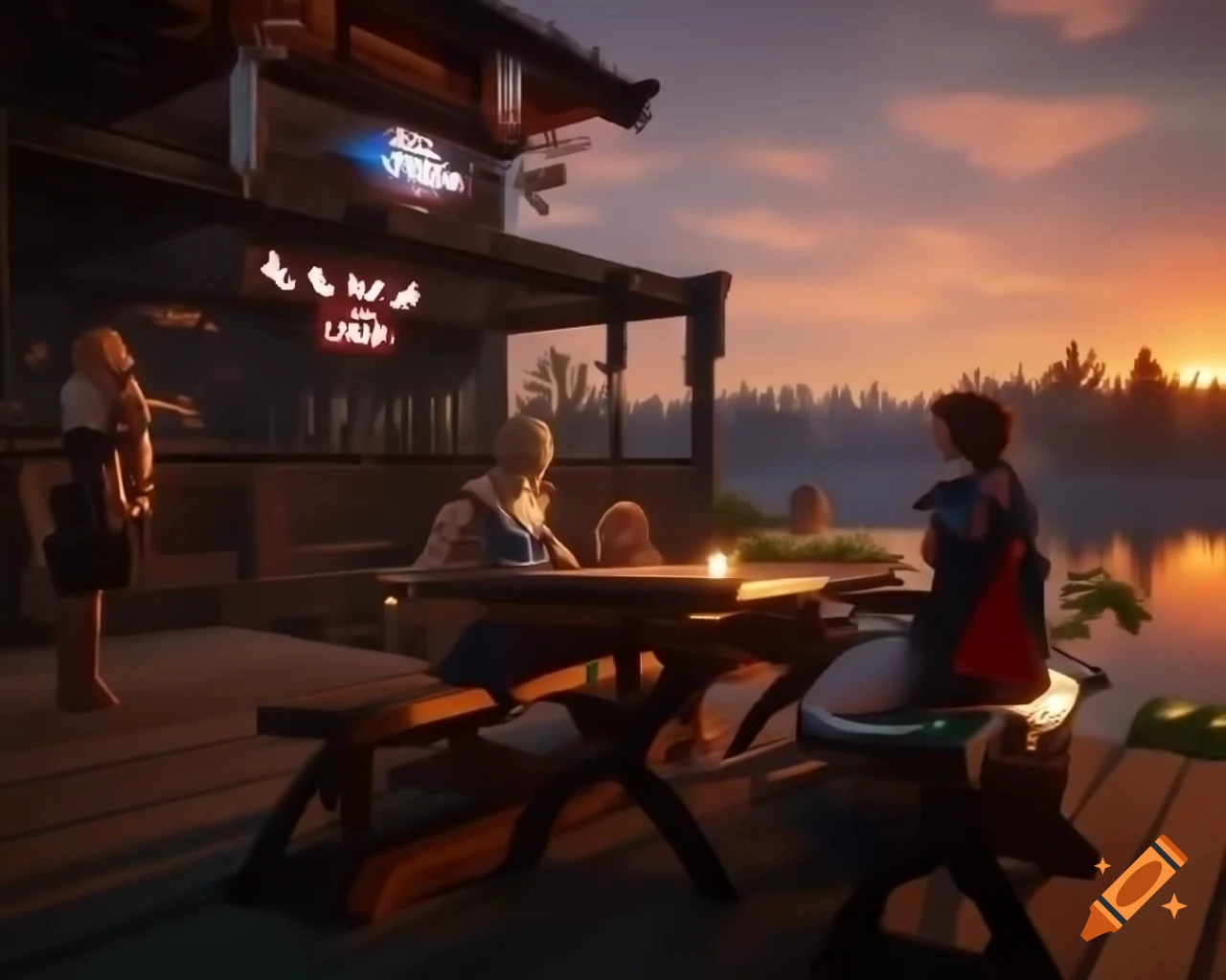 Final Fantasy X HD remake scene featuring Lady Yuna at fancy restaurant ...