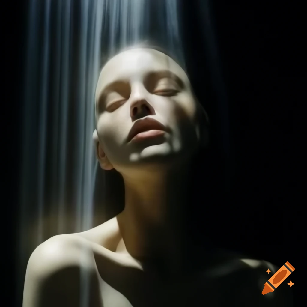 Artistic depiction of a delicate body in shadows and light, conveying ...