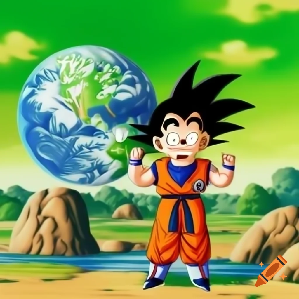 Goku, a Saiyan raised on Earth by Grandpa Gohan, known for his kind ...