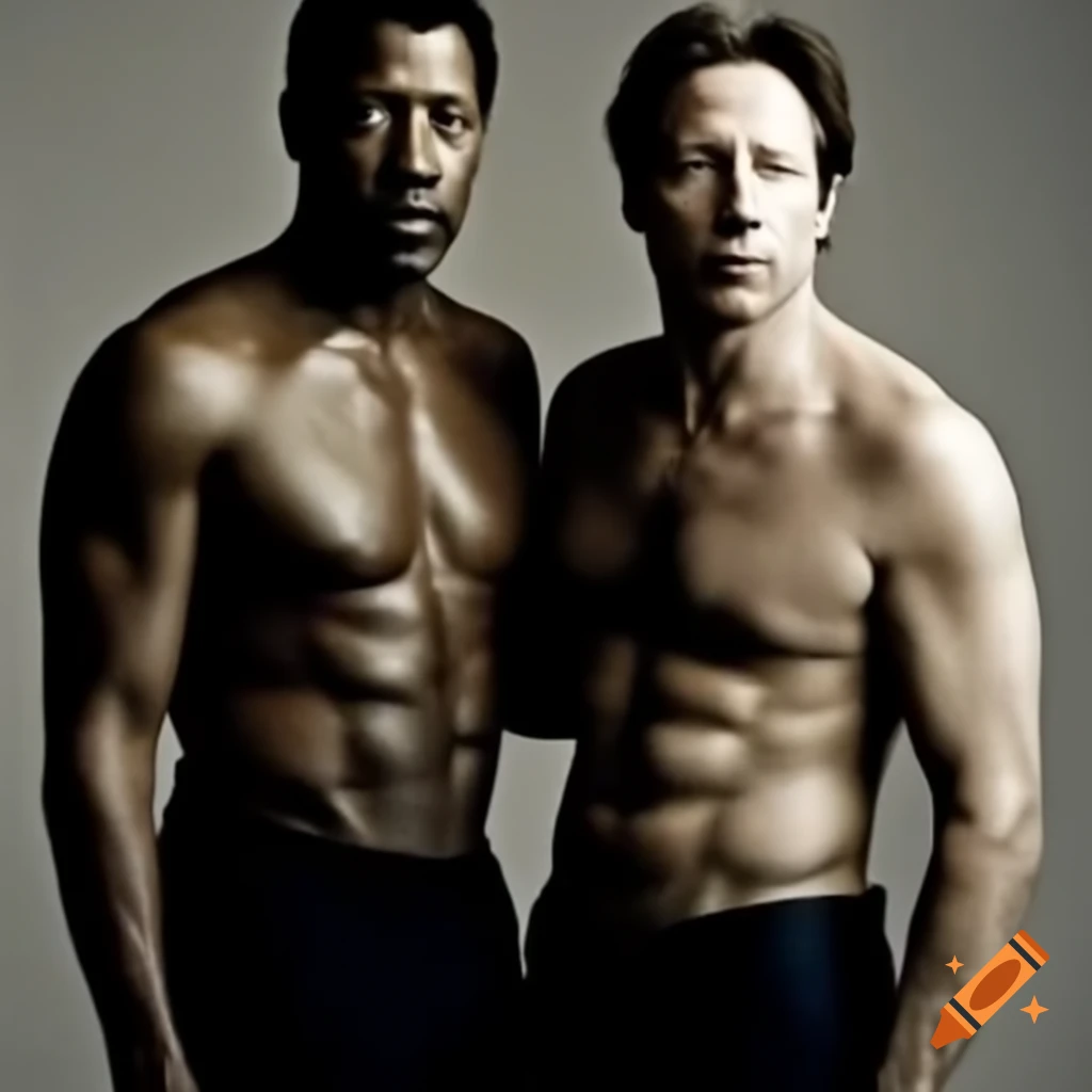 Denzel Washington and David Duchovny showcasing muscular physiques on ...