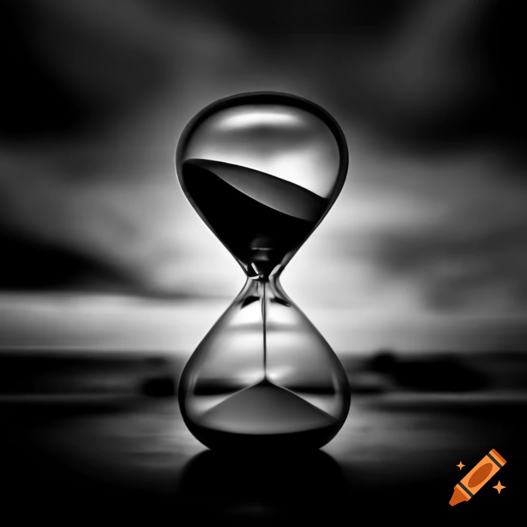 Dramatic hourglass symbolizing the passage of time on Craiyon