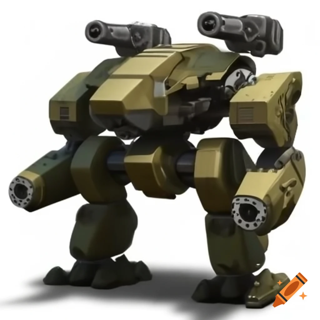 Symmetrical bipedal battle mech with armored design inspired by ...