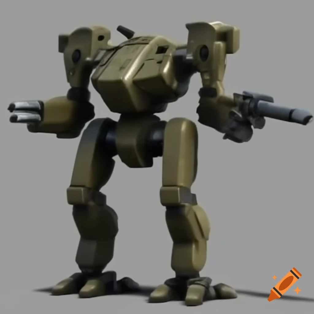 Symmetrical bipedal battle mech with armored design inspired by ...