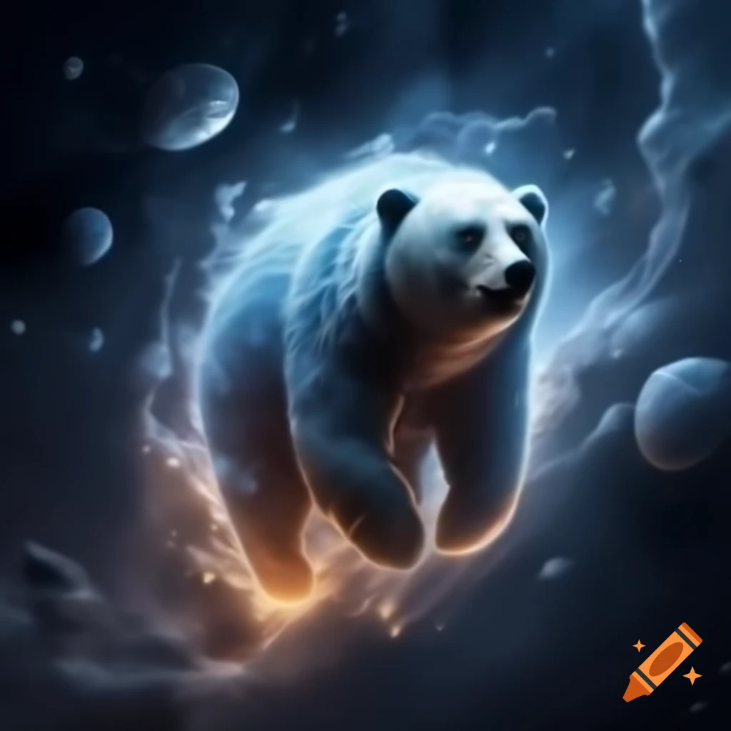 Highly detailed tardigrade floating in space with stars and galaxies on Craiyon