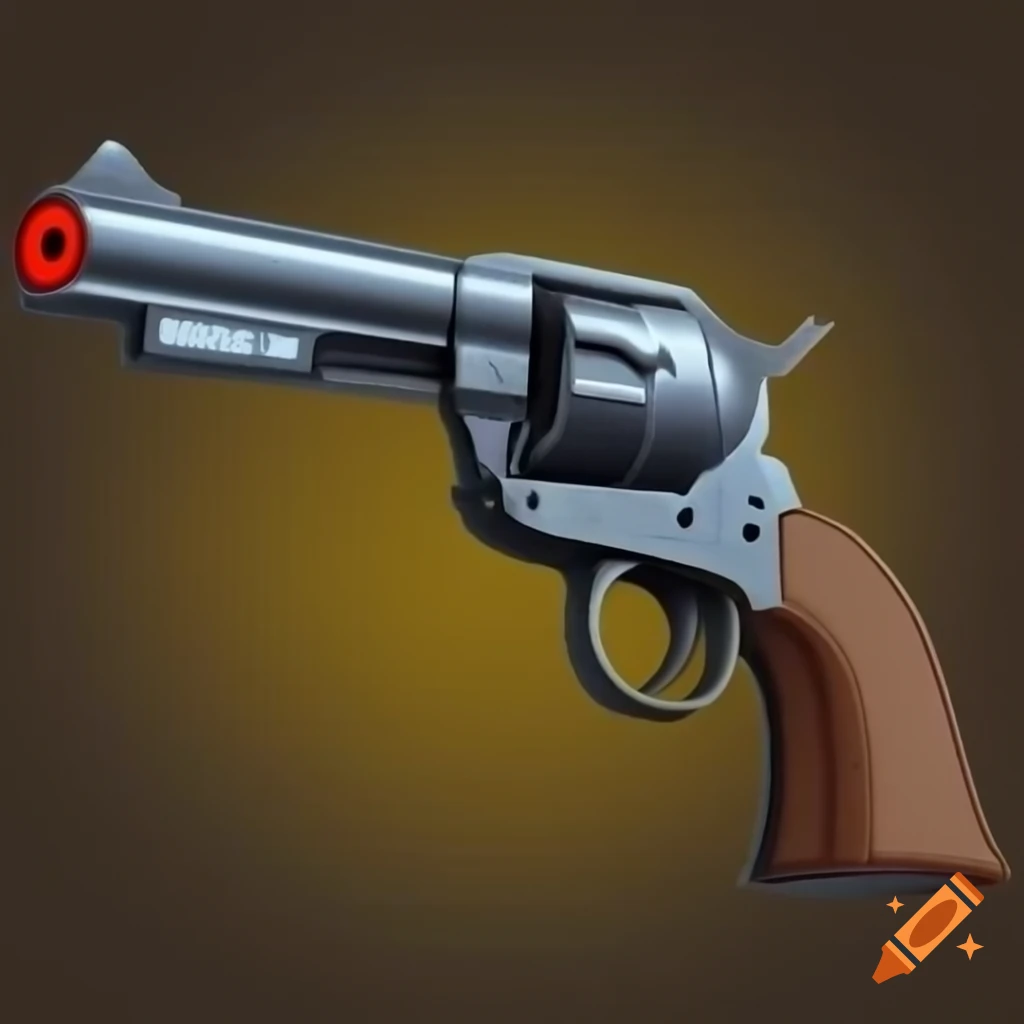 Long-barreled cartoon western revolver in comic book style on Craiyon