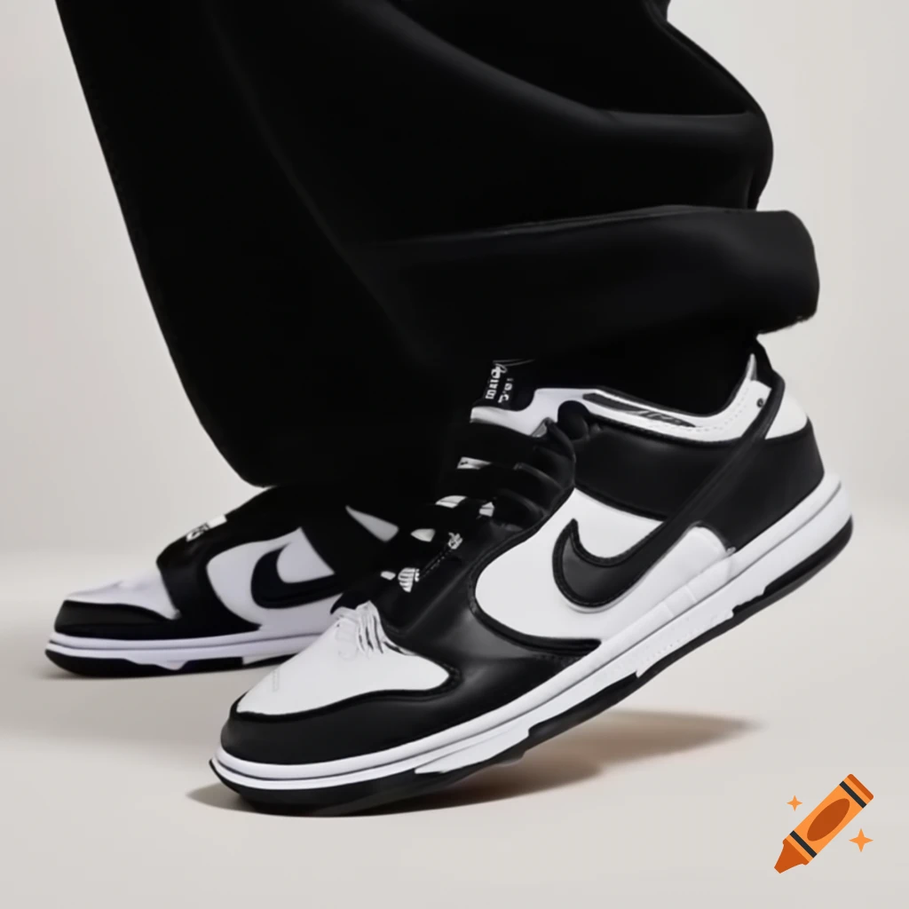 Black Nike Dunk Low sneakers in minimalism style on Craiyon