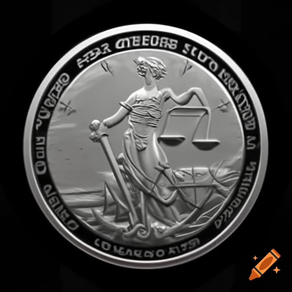 Law enforcement challenge coin design featuring scales of justice ...