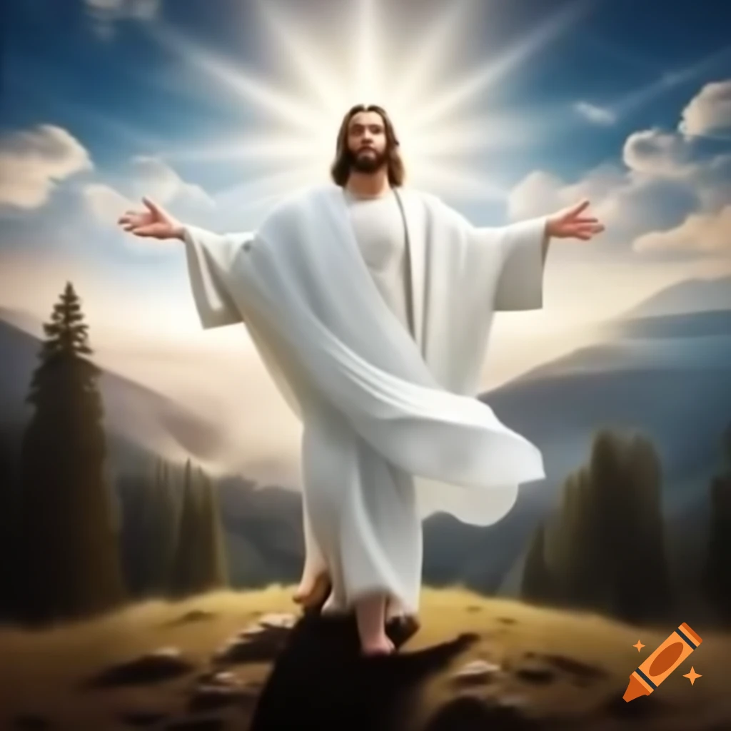 YouTube channel banner of Jesus Christ on hill with sun rays and flying ...