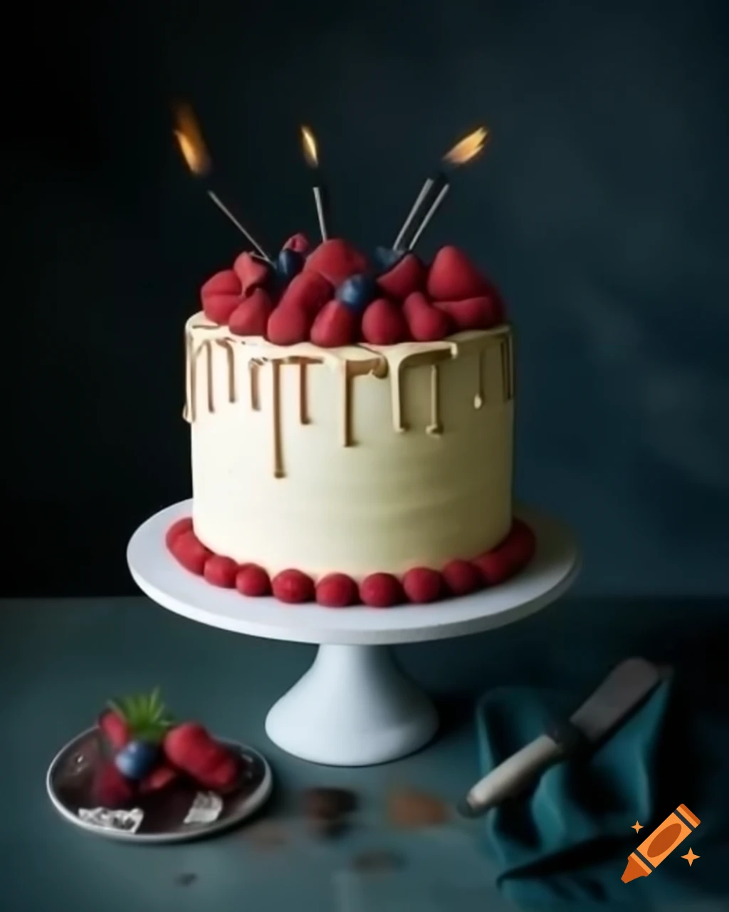 Delicious cake with a poison-themed design on Craiyon