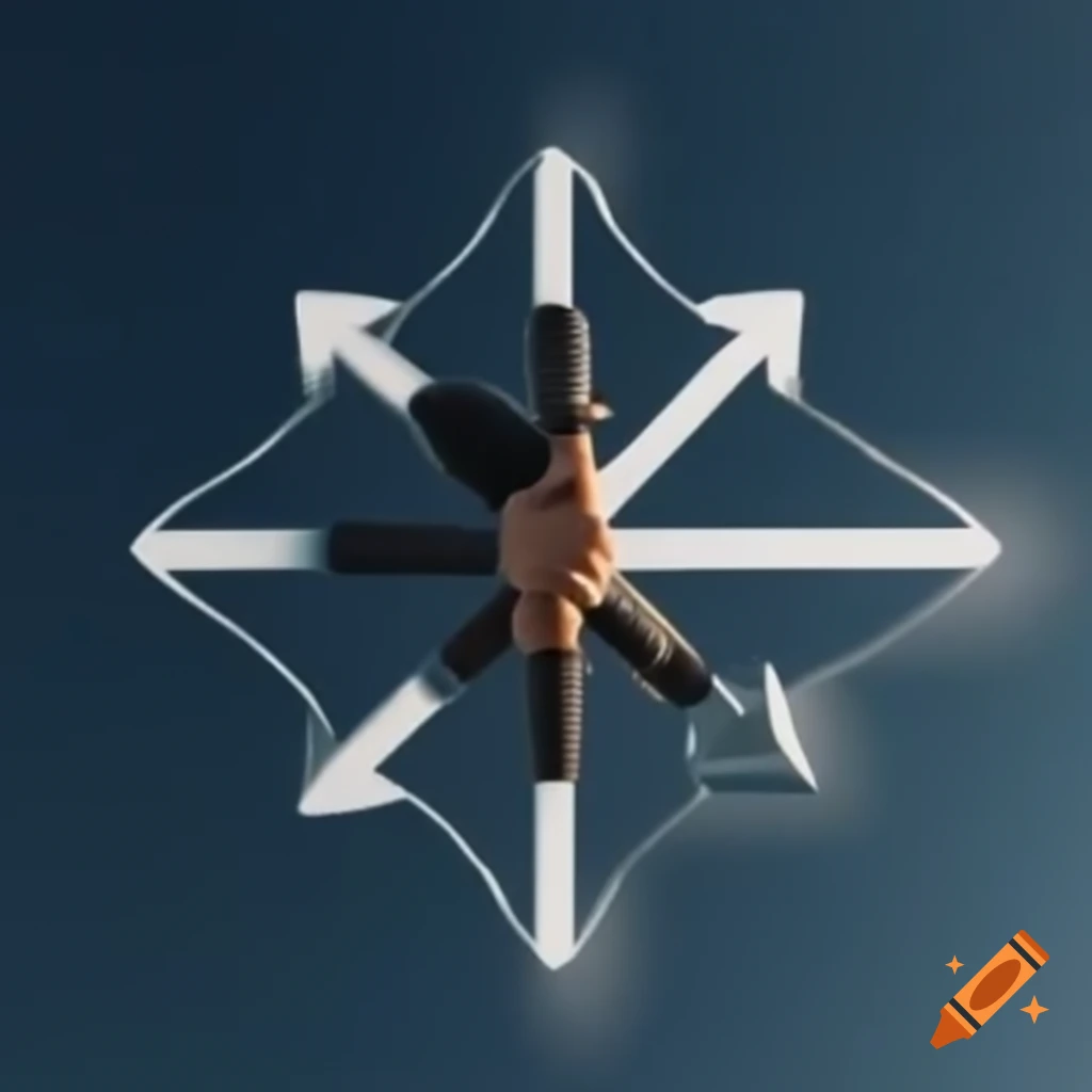 Arrow striking the center of a peace symbol on Craiyon