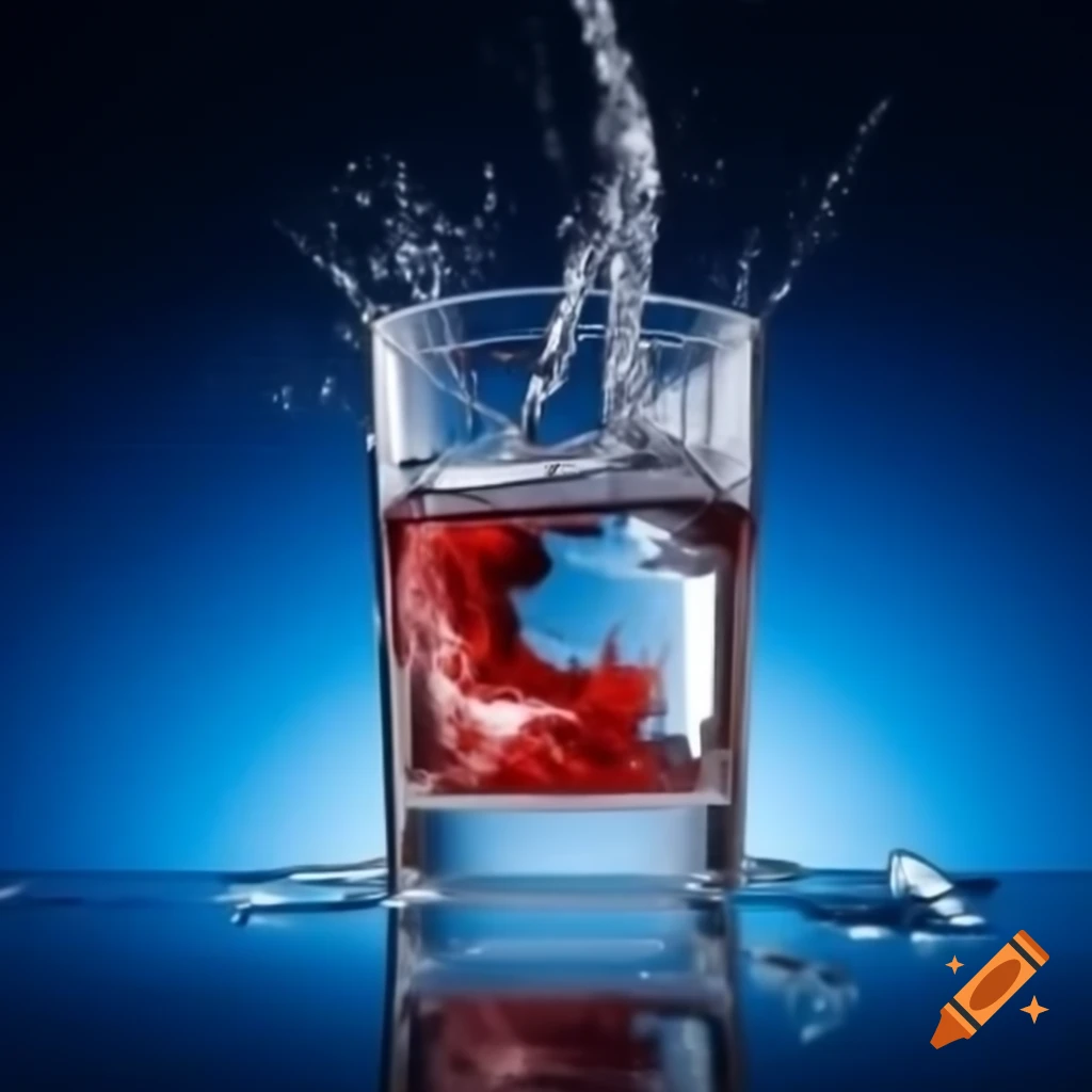 Exploding glass of water against stormy Finland background on Craiyon