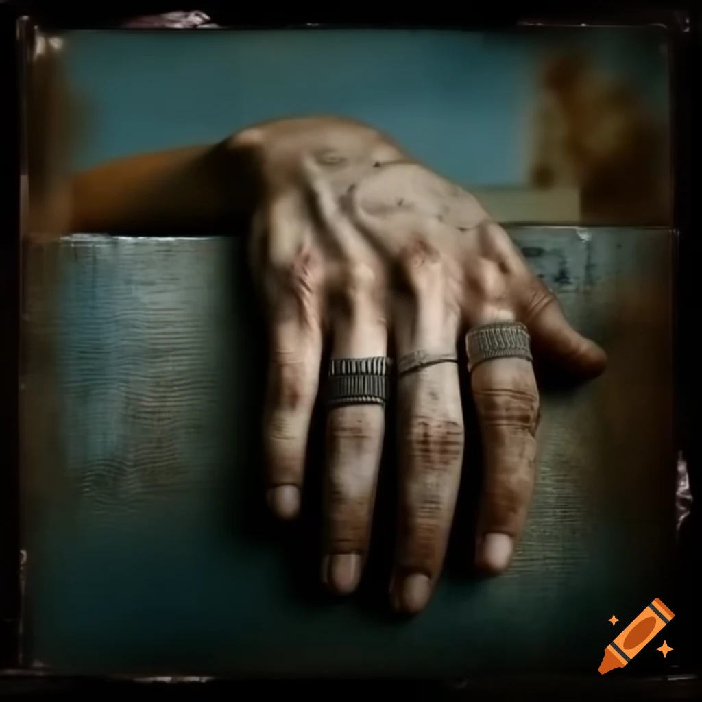 Faded heavy metal band poster on a dirty wall on Craiyon