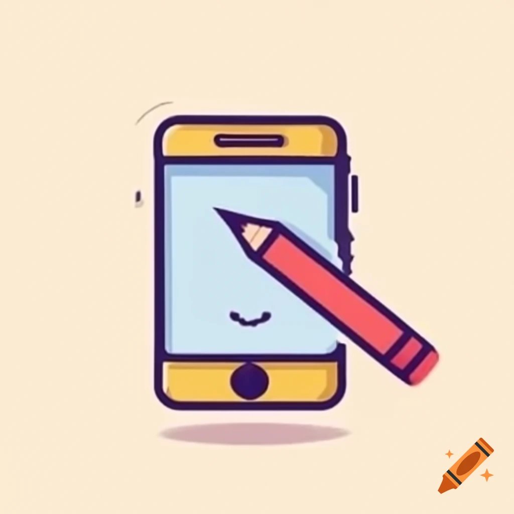 Phone app icon featuring a pencil drawing a simple design on Craiyon