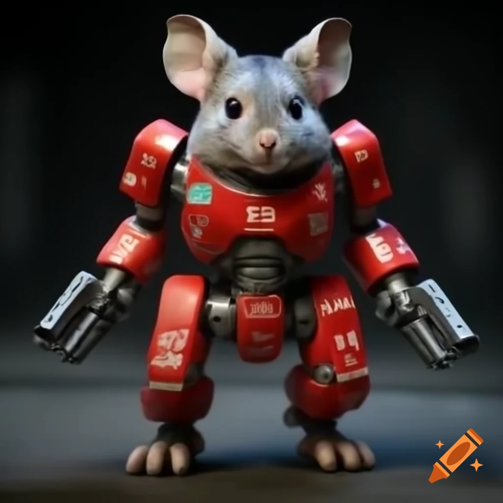 Chinchilla in Coca Cola mech suit with machine guns on Craiyon
