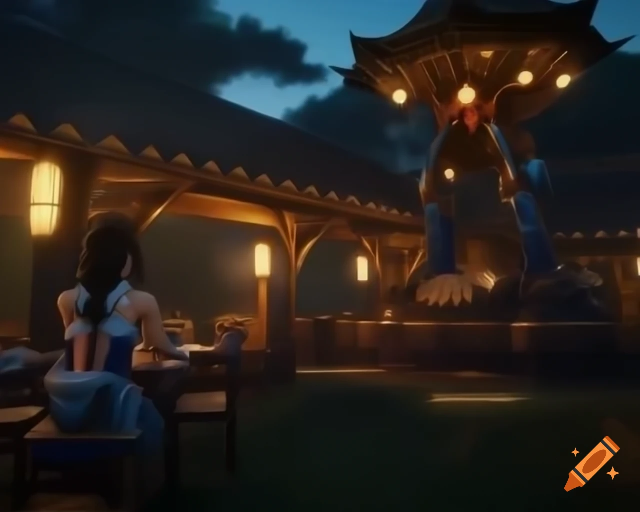 Final Fantasy X HD remake featuring Lady Yuna at outdoor restaurant ...