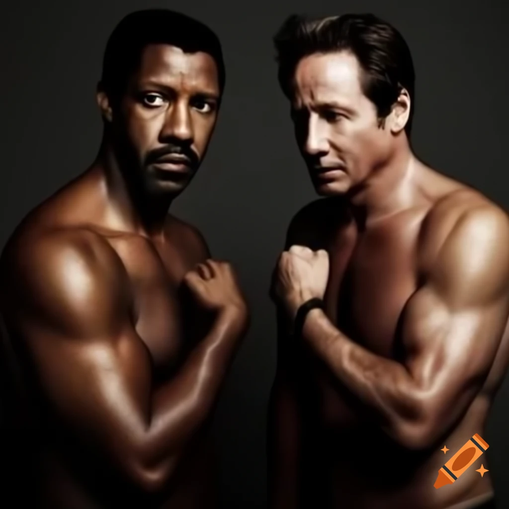 Denzel Washington and David Duchovny showcasing muscular physiques on ...