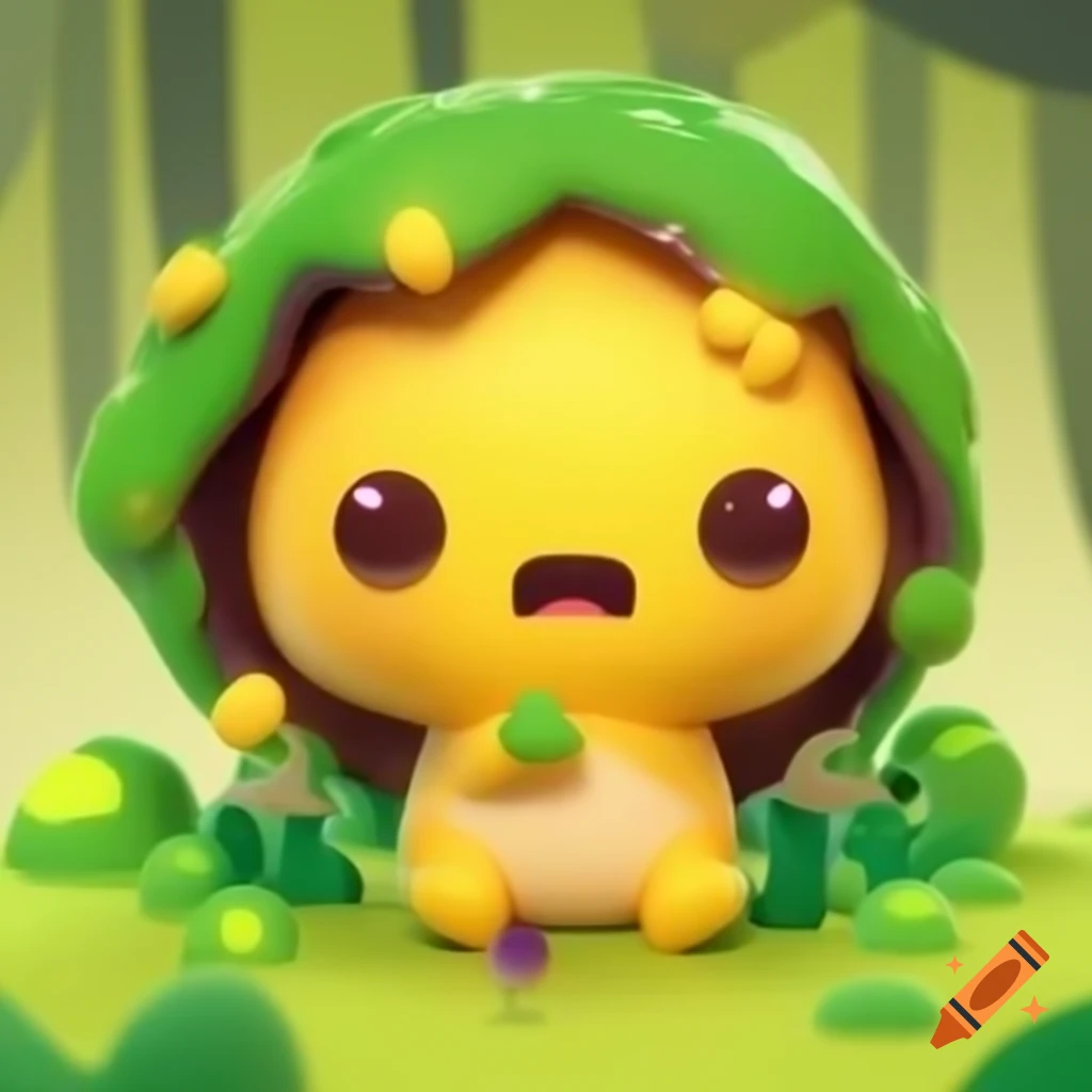 Cute cartoon style combining random objects into one character on Craiyon