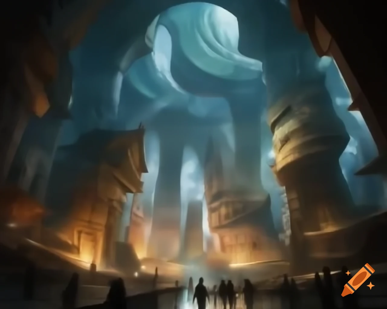 Surreal non-euclidean architecture representing a lost ancient ...