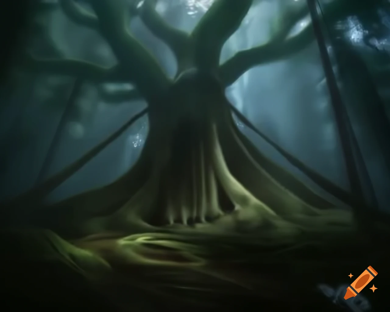 Tree Monster concept in mystical forest setting on Craiyon