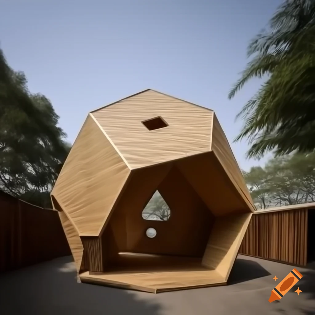 Hexagonal bamboo pavilion inspired by beehive architecture on Craiyon