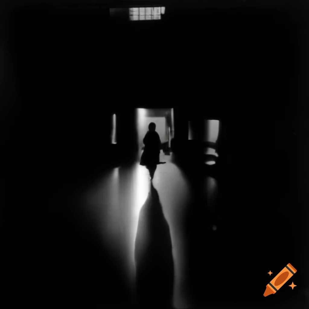 Mysterious shadowy figure in the distance engaged in an unclear action ...