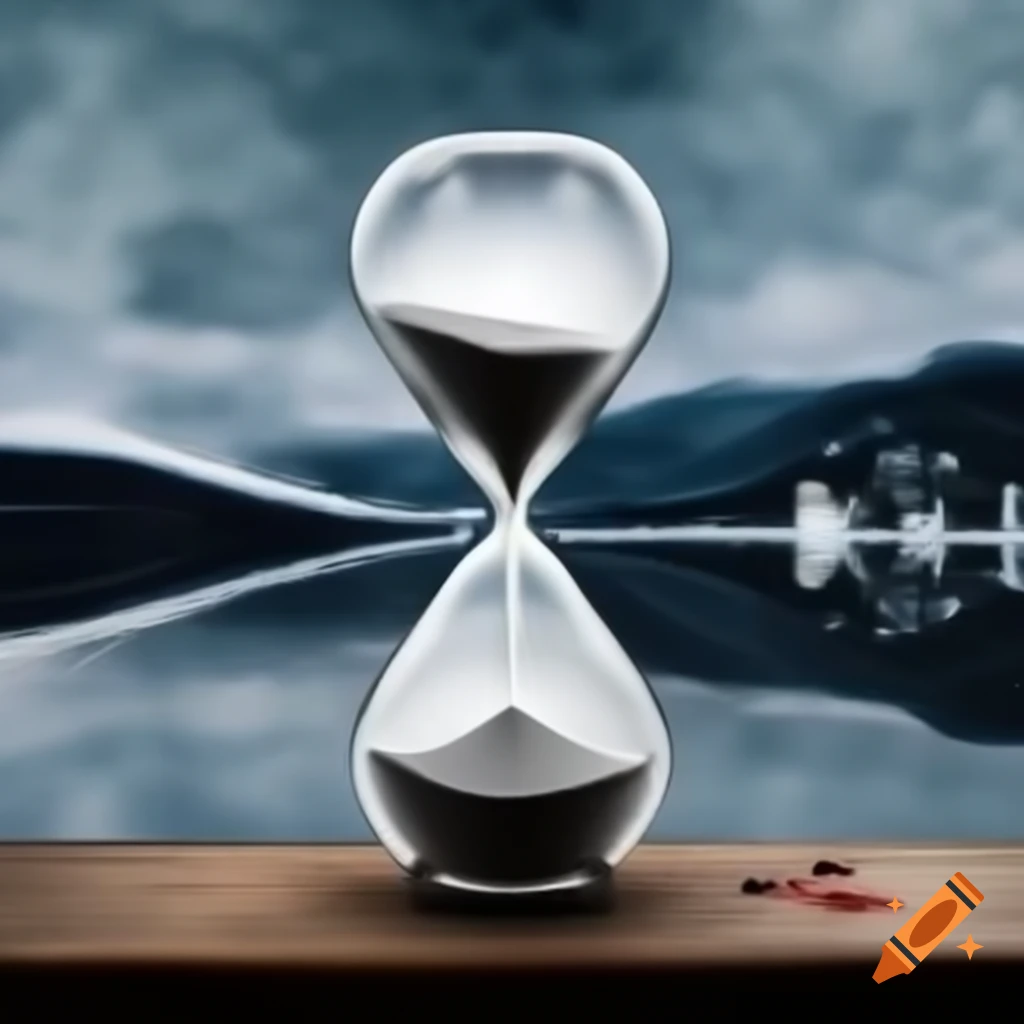 Edvard Munch style artwork with broken hourglass symbolizing passage of ...