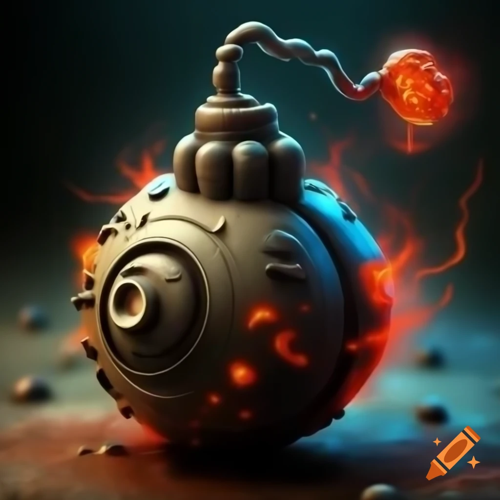 Cute bomb artifact in fantasy arcane style painting on Craiyon