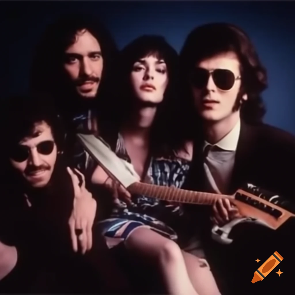 1960s vintage band featuring female vocalist and male musicians on Craiyon