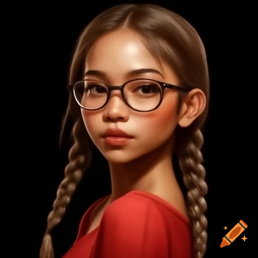 Beautiful Filipino woman with braided light brown hair and eyeglasses ...