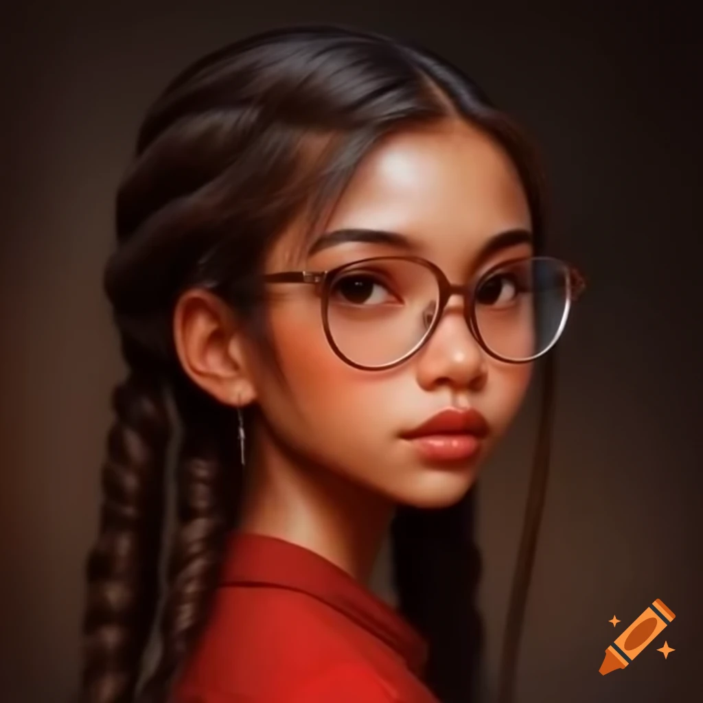 Beautiful Filipino woman with braided light brown hair and eyeglasses ...