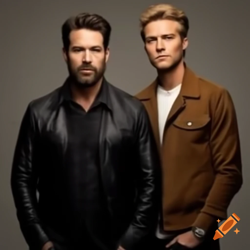 Modern-day detectives in casual attire, standing side by side on Craiyon