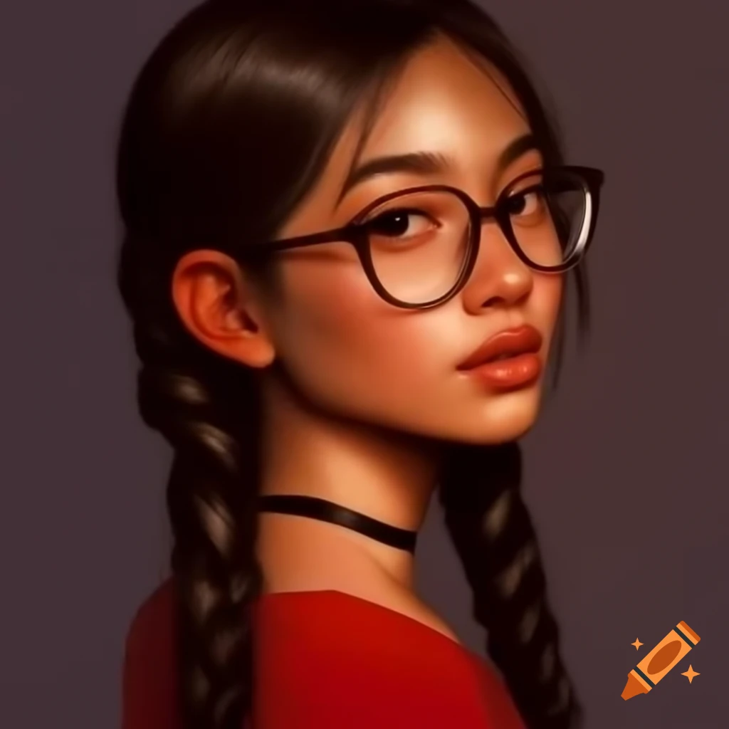 Beautiful Filipino woman with braided light brown hair and eyeglasses ...