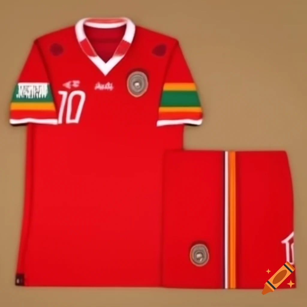 Red pro jersey with African patterns on collar, sleeves, and sides on ...