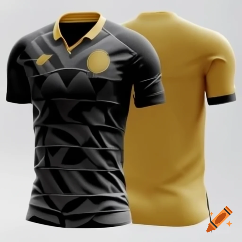 Black pro jersey with gold African patterns on collar and sleeves on ...
