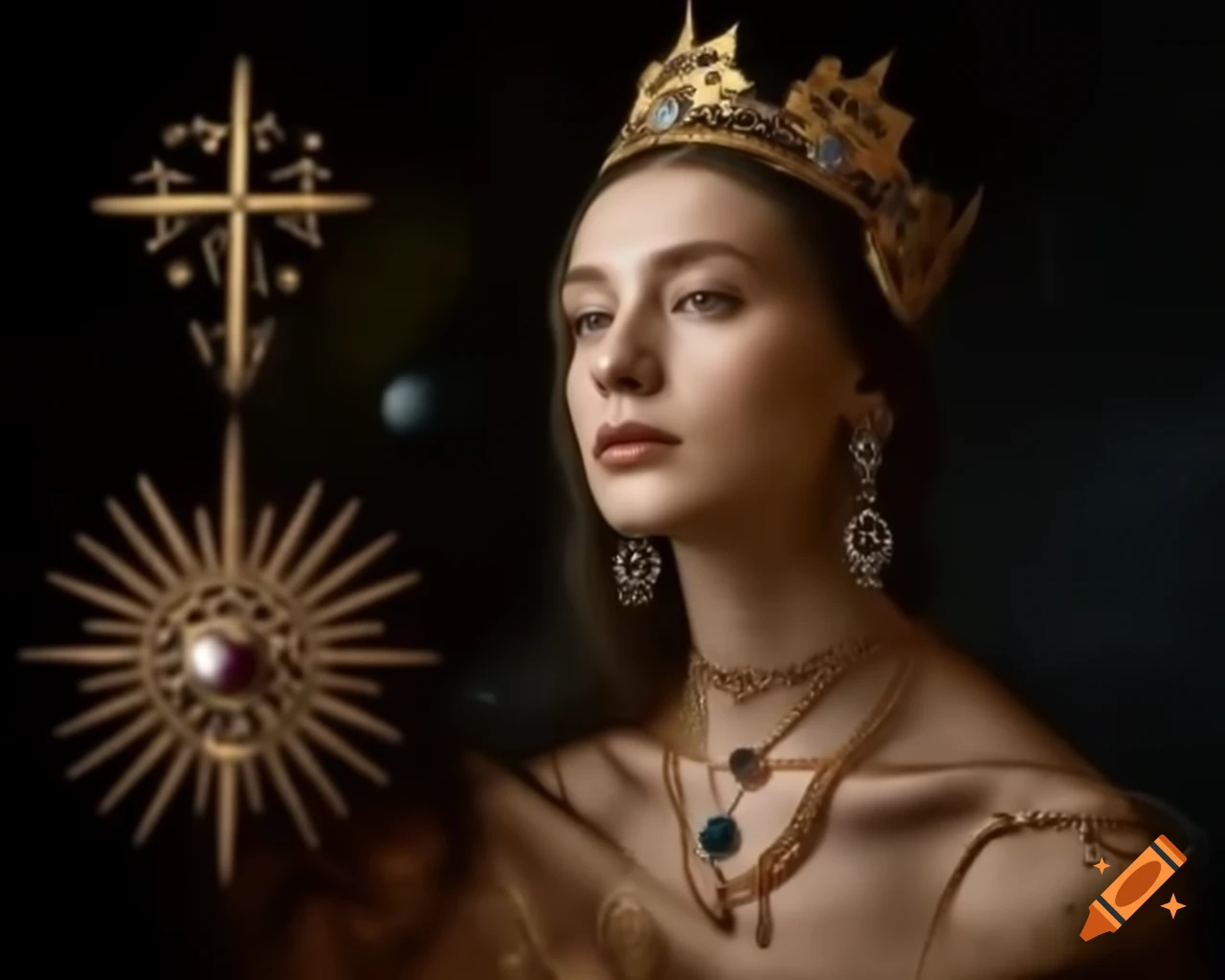 Hyperrealistic micro photograph of Saint Olga of Kiev, Empress of Kievan Rus on Craiyon