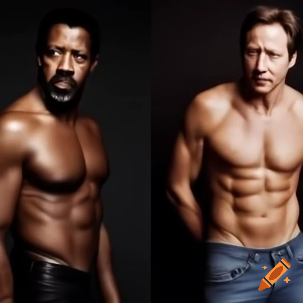 Denzel Washington and David Duchovny showcasing muscular physiques on ...