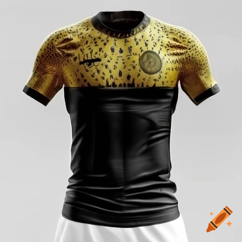 Pro jersey in black with gold African patterns on collar, sleeves, and ...