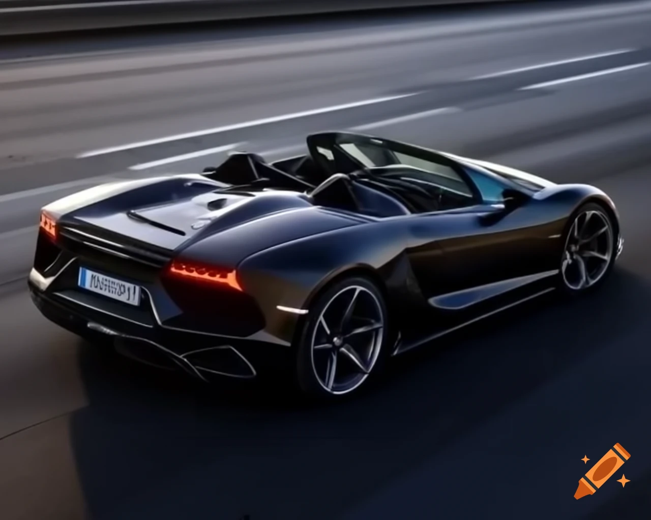 Lamborghini Barchetta Concept 20S Roadster on solar roadway in 2044 on ...