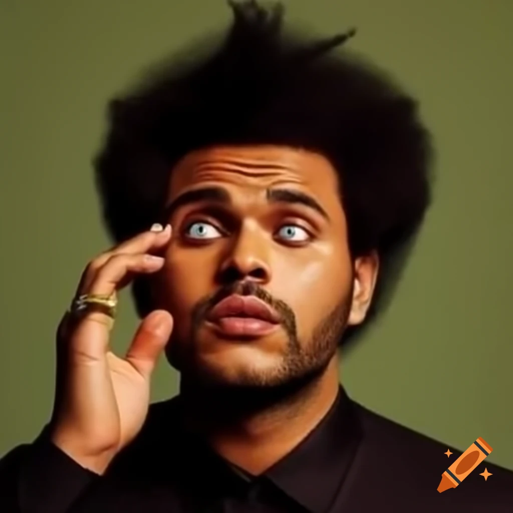 The Weeknd making quirky face expressions from 'HURRY UP TOMORROW' era ...