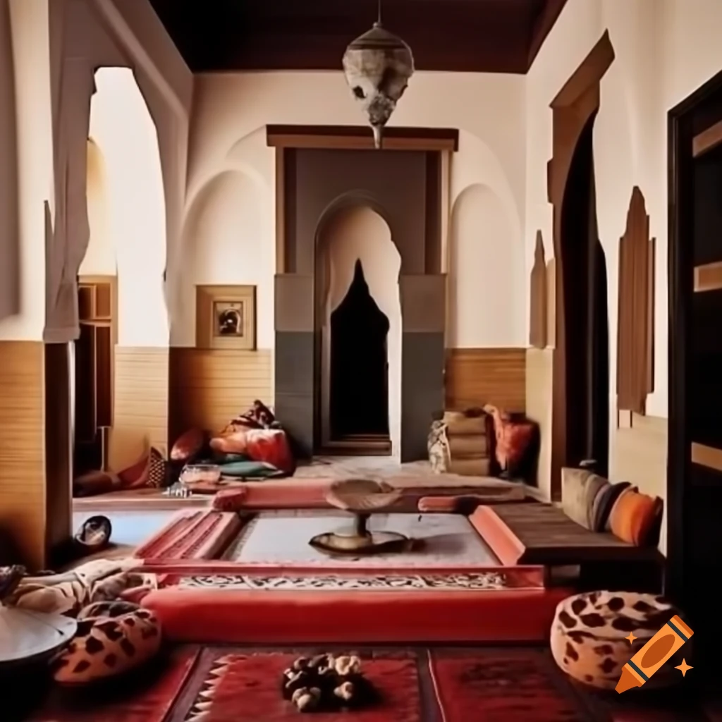 Moroccan riad room designed for palace servants on Craiyon
