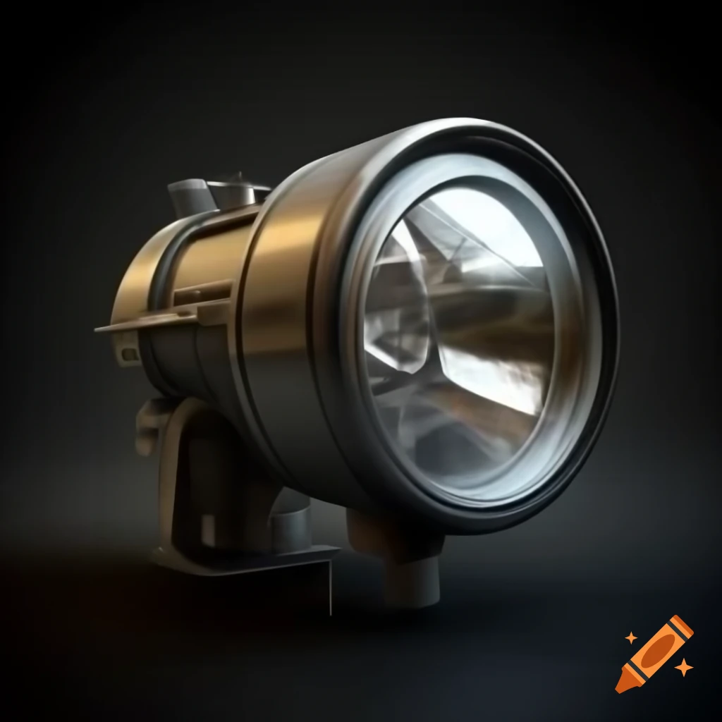 Detailed 3D model of a train headlight with realistic textures and ...
