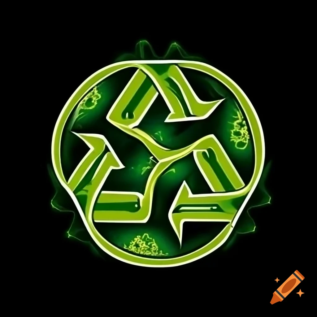 Tribal inspired ornamental tattoo design of recycle symbol on Craiyon