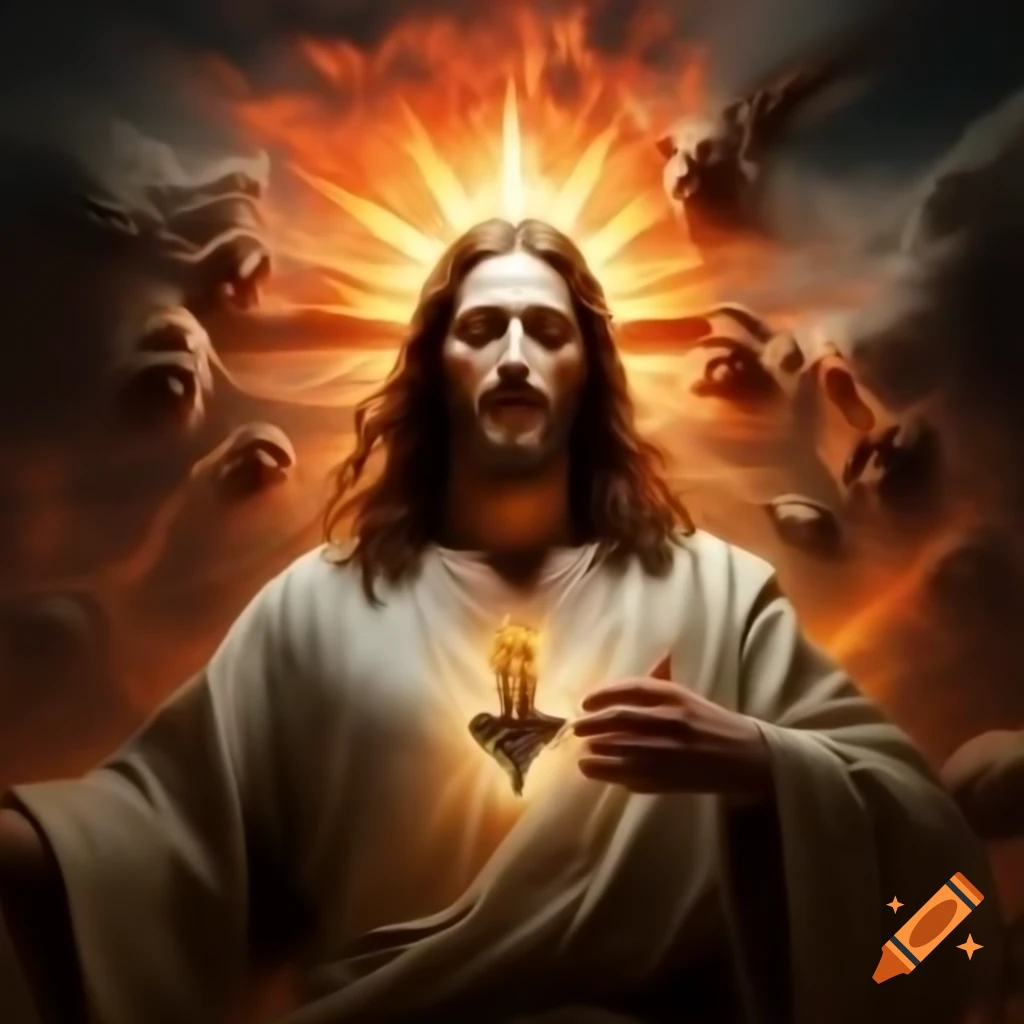 Awe-inspiring vision of Jesus as described in the Book of Revelation on ...